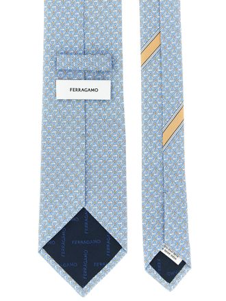 Ferragamo Woven Gancini Silk Necktie - Blue