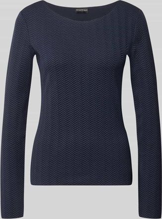 Emporio Armani Regular Fit Longsleeve mit Strukturmuster
