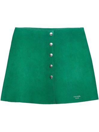 Prada minijupe en daim - Vert