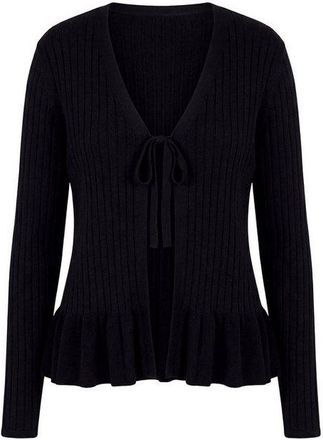 Miamoda Strickjacke Strickjacke k&ouml;rpernahe Passform Volants