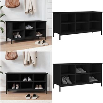 vidaXL Schuhregal Schwarz 100x35x50 cm Holzwerkstoff - Schuhregal - Schuhschrank - Holzwerkstoff Regal - Garderobe - Einbauschrank - Home & Living