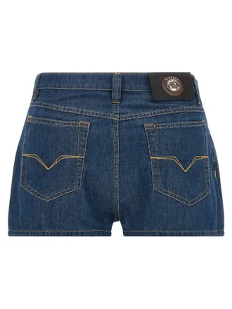 Versace High-Waisted Denim Shorts - Blue