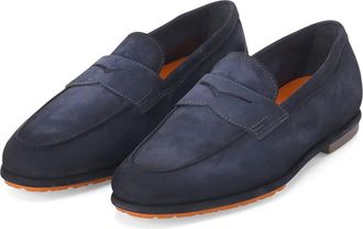Santoni Low-Top Sneaker - Loafer aus Veloursleder - Gr. 41,5 (EU) - in Braun - f&uuml;r Damen