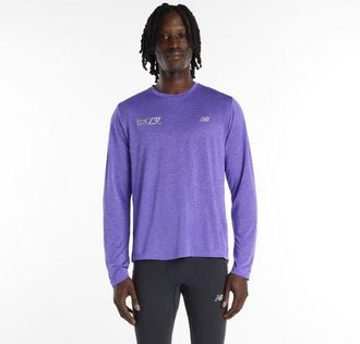New Balance Homme London Edition RC Essential Long Sleeve en Mauve, Polyester, Taille XL