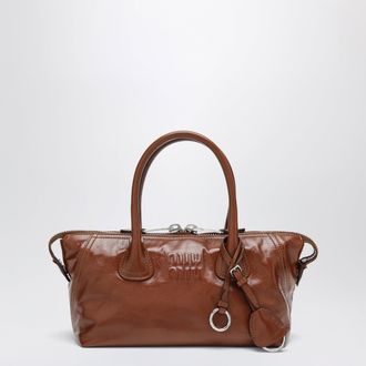 Miu Miu Glossy rosewood leather top-handle bag