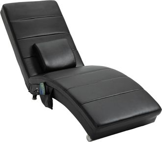 HOMCOM Relaxliege mit Massagefunktion Loungesessel Ergonomisch hohe R&uuml;ckenlehn, mit Massagefunktion und Kissen mit Zero-G Design Lounge Sessel Kunstleder Met