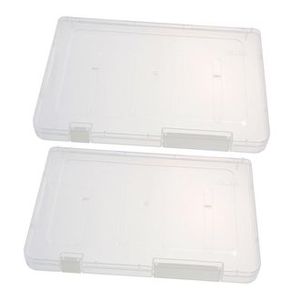Cabilock 2 St&uuml;ck Transparente Aufbewahrungsbox mit Deckel Tragbarer Kunststoff Organizer f&uuml;r Dokumente Quittungen und Papier Formstabile Vielseitige Ordnungsbo