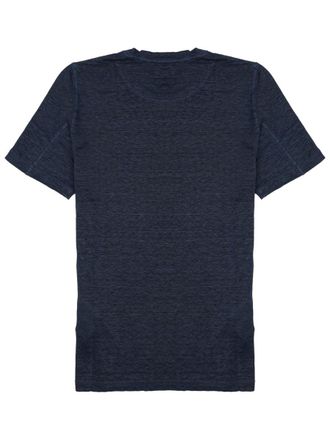 120% Lino 100% Linen T-Shirt - Blue