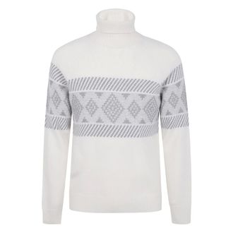 Barba Homme, Pulls, Blanc, Taille: XL Pull &agrave; col roul&eacute; avec broderie centrale