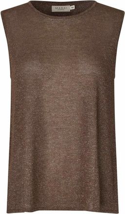Masai Femme, Blouses et Chemises, Brun, Taille: 46 FR Blouse sans manches