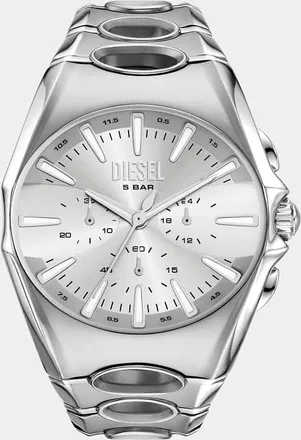 Diesel D-Curve - Montre chronographe pour homme en acier inoxydable - Argenté