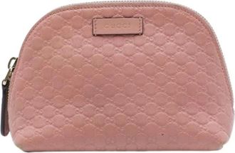 Gucci Pochette en cuir gaufr&eacute; Pre-owned - Femme - Pre-owned - Rose - Taille: ONE Size