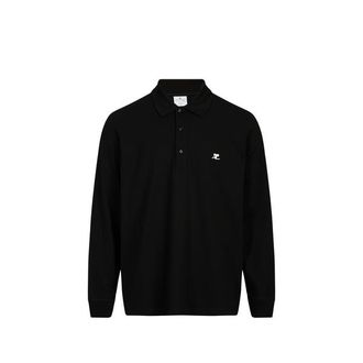 Courr&egrave;ges Polo manches longues &agrave; logo en coton