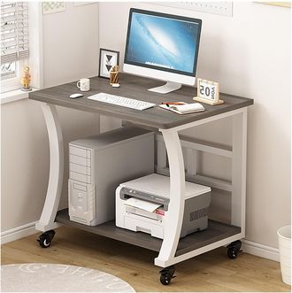 Generic Computer-Schreibtisch für das Homeoffice, Schlichter Computertisch, Schreibtisch zum Lernen und Spielen mit Rollen, Stehpult für das Homeoffice und da