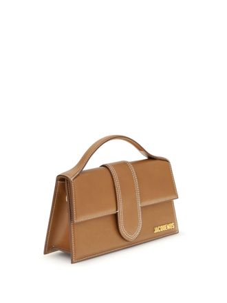 Jacquemus Womens Top-Handle Bag Light Brown 2 Calf Leather Bos Taurus Handbags Hand