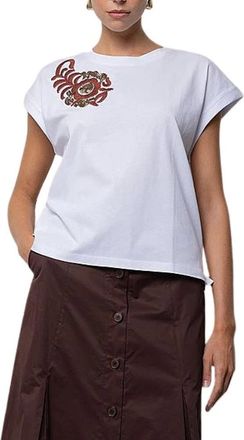 Kaos Kaos, Femme, Tops, Blanc, Taille: 40 FR T-shirt &agrave; col rond