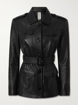 Tom Ford Lederjacke Mit Gürtel - Schwarz