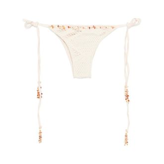 PatBo Bikini-Oberteil mit Perlen - - Swimwear - Damen - Beige - M