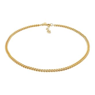 Elli Halskette - Halskette Choker Panzerkette Basic Edel Klassik 92 - Gr. unisize - in Gold - für Damen