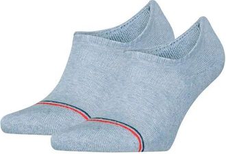 Tommy Hilfiger Footie Chaussettes, Bleu, 43/46 (Lot de 2) Unisexe