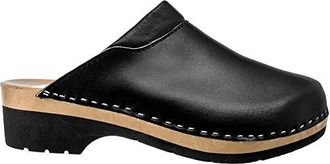 Estro & Luminara Sabots Femme en Cuir Chaussures H&ocirc;pital Mules Femmes Sabots Orthop&eacute;diques CDL02 (41, Noir 1)