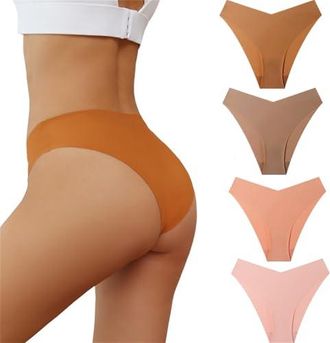 Generic Culottes de bikini pour femmes - Sous-v&ecirc;tements extensibles sans couture - Sous-v&ecirc;tements invisibles et respirants - Coupe en V - Hipster dentra&icirc;nemen