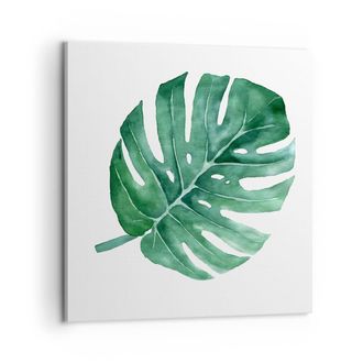 Arttor Bilder auf Leinwand Monstera Blatt Boho Leinwandbild mit Rahmen 60x60cm Wandbilder Dekoration Wohnzimmer Schlafzimmer K&uuml;che Deko Gro&szlig; Wanddeko Bild Wa