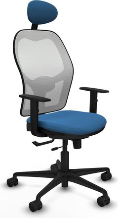 Piqueras y Crespo Stuhl mit Lendenwirbel- und Nackenst&uuml;tze mit 1D-Armlehnen und festem Kopfteil, ausgestattet mit Syncro/Traslack und injiziertem Schaum. Mit Rollen von