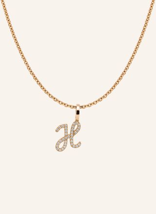 Cada Cada Kette Tiny Diamond Letter H rosegold