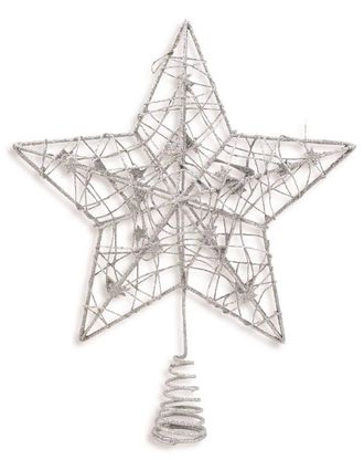 Riffelmacher & Weinberger Riffelmacher Christbaumspitze Draht Stern 24cm 17841 - Silber - Wundersch&ouml;ne Weihnachtsbaumspitze aus glitzernden Draht