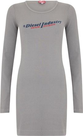 Diesel Femme, Robes, Gris, Taille: 40 FR Robe Ajust&eacute;e avec Logo