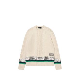 Lacoste Pull ample &agrave; motif en maille tress&eacute;e