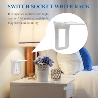 Cabilock Abnehmbare Wandsteckdosenablage aus Dickem Abs Wei&szlig; Schlichtes Design Einfache Montage Steckdosenverl&auml;ngerungsregal f&uuml;r Saubere Wandorganisation