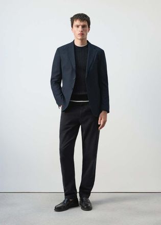 Mango Veste costume slim-fit poches bleu marine - Homme - 46 - MANGO MAN