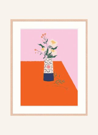 Liv Corday Wandbild Vase Mit Blumen Mit Rahmen braun
