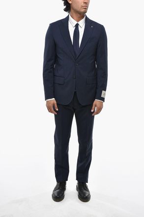 Corneliani CC COLLECTION 2-Knopf-Anzug Aus Stretch-Schurwolle Mit Zwei R&uuml;ckenschlitzen Klassisches Revers Corneliani