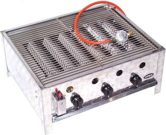 Apex edelstahl gasbr&auml;ter 10 kW 3 flammig gasgrill br&auml;ter grill bbq Grillwagen Pfanne