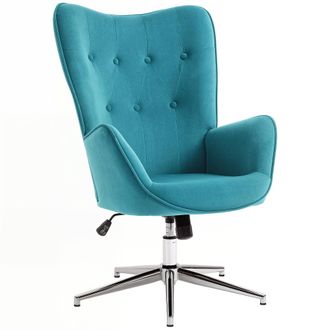 HOMCOM Sessel Wohnzimmerstuhl Relaxsessel Drehsessel, h&ouml;henverstellbar, gepolsterte R&uuml;ckenlehne, gepolsterte Sitzfl&auml;che und Armlehnen, Stoff in Veloursoptik,