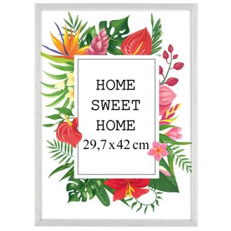 MG Design Weiß Bilderrahmen A3 29,7 x 42 cm - Aus echtem Holz mit Acrylglas, zum Aufhängen & Aufstellen, für Fotos, Poster & Puzzle