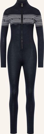 We Norwegians Strick-Jumpsuit Signature Aus Merinowolle blau