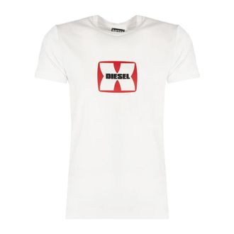 Diesel Rundhals T-Shirt mit Print - - Tops - Herren - Wei&szlig; - XL