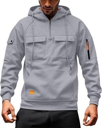 Generic 2026 Sweats a Capuche pour Homme Zipp&eacute; Hiver Manches Longues avec Poches Chaud Veste Sport D&eacute;Contract&eacute;