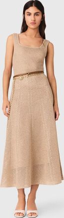 Maje Langes Strickkleid Mit Strass - Nude - Maje
