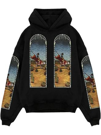 Who Decides War by Ev Bravado x EST Gee hoodie Stained Glass BLACK - Noir