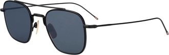 Thom Browne unisex, Accessoires, Noir, Taille: 50 MM Lunettes de soleil aviateur carr&eacute;es en titane