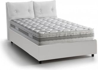 Talamo Italia Einzelbett Amanda, Containerbett mit Kunstlederbezug, 100% Made in Italy, Seitliche &Ouml;ffnung, inklusive Matratze Cm 80x190, Wei&szlig; - Talamo Italia
