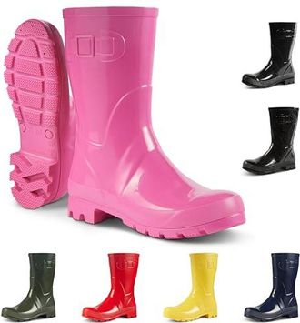 Juju Bottes en caoutchouc imperm&eacute;ables pour femme | Bottes en caoutchouc PVC | Coupe confortable et &eacute;l&eacute;gante, rose, 38 EU