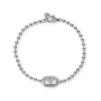 Valentino Garavani Homme, Accessoires, Gris, Taille: L Ovalette Metal Bracelet