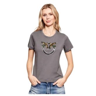 Pinko Pinko, Femme, Tops, Gris, Taille: 38 FR Quentin T-Shirt