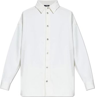 Balmain Homme, Chemises, Blanc, Taille: L White Denim Shirt